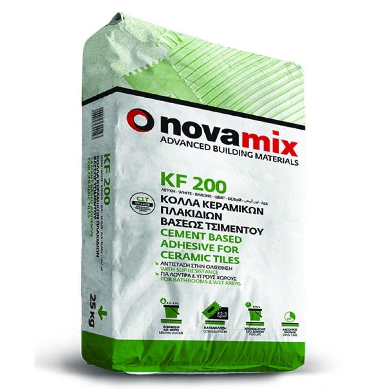 KF 200 #EN195, Sealing-Bonding Tile Adhesives, Domochemica